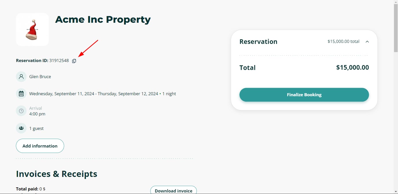 How to find the Reservation ID on Hostaway?