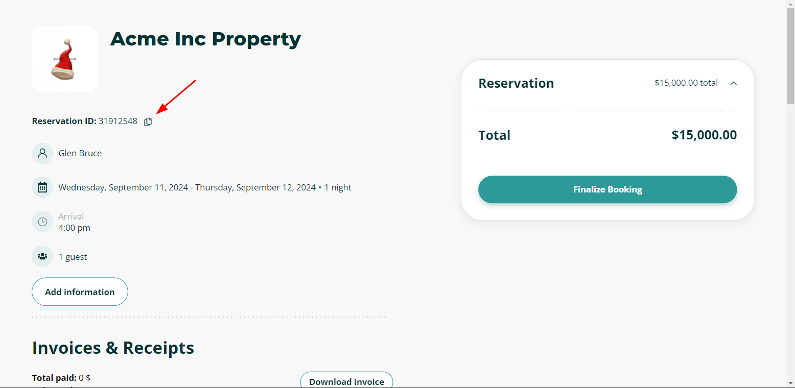 How to find the Reservation ID on Hostaway?